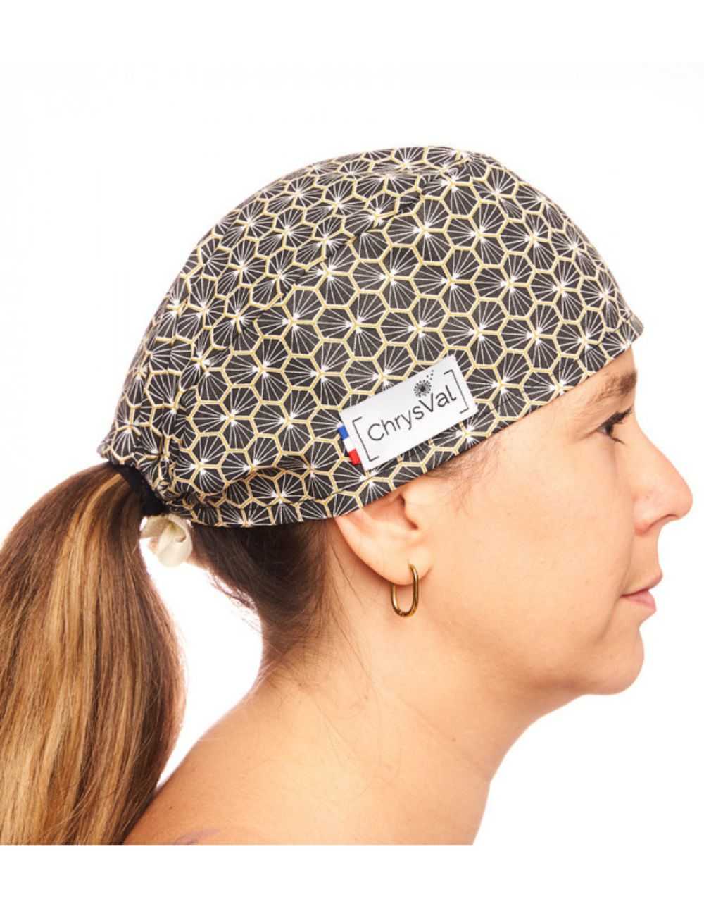 Short medical cap "Riad Black" 100% cotton CHRYSVAL (211-942) | Medical ...