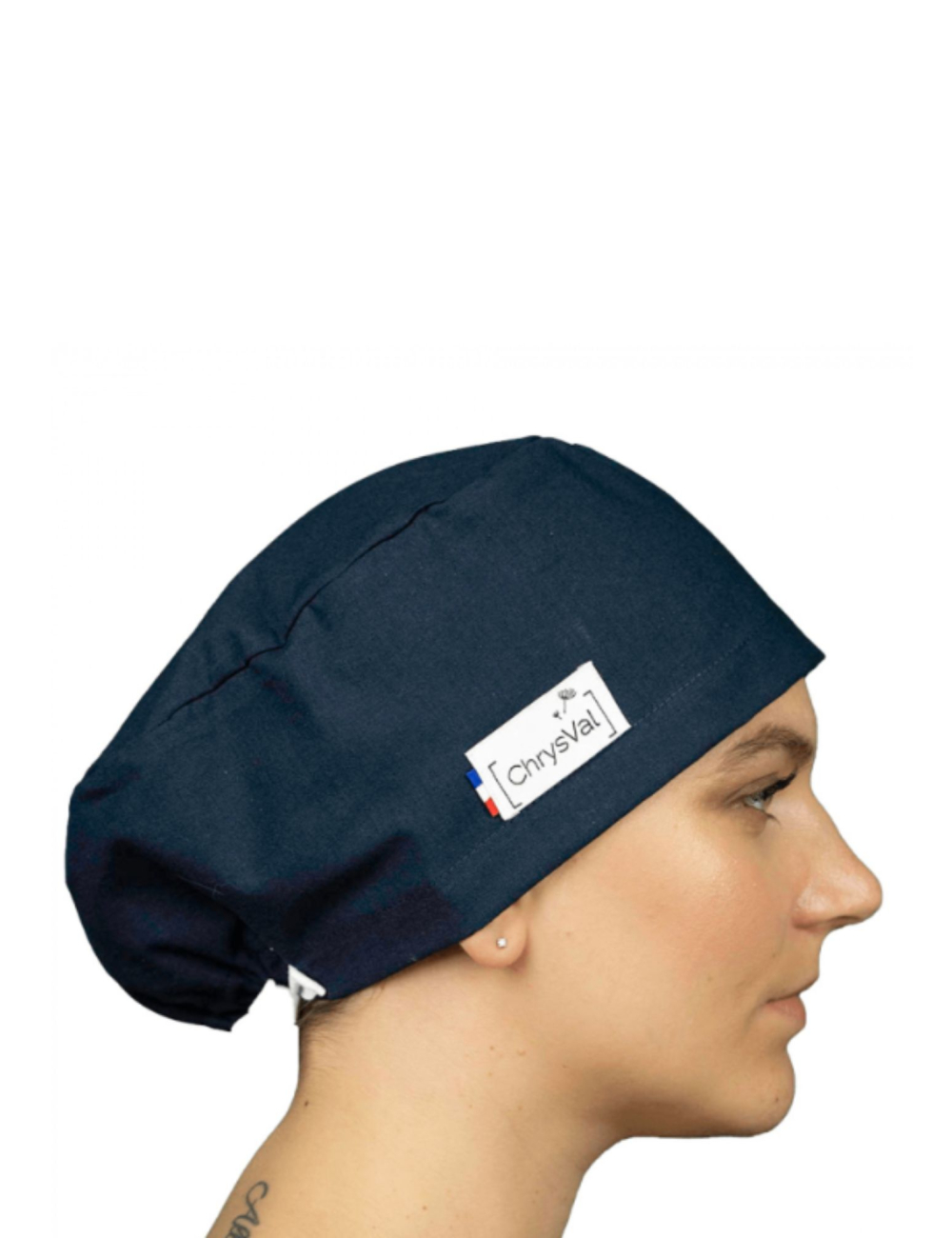 Navy blue medical scrub cap, 100% cotton, CHRYSVAL (211-150)